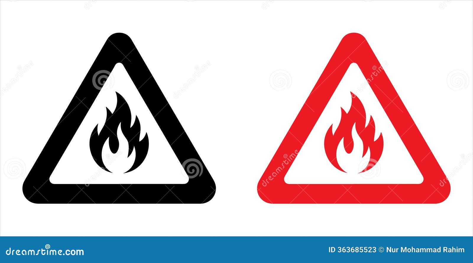 Fire Warning Sign On A White Background. Bonfire Flame. Illustration ...