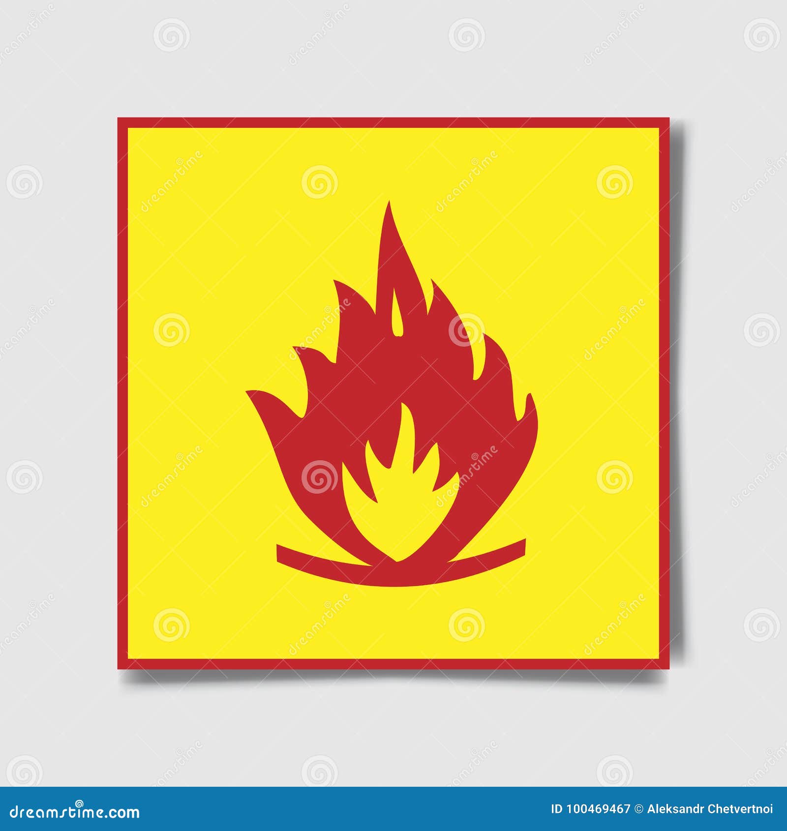 Fire Warning Sign on White Background Stock Illustration - Illustration ...