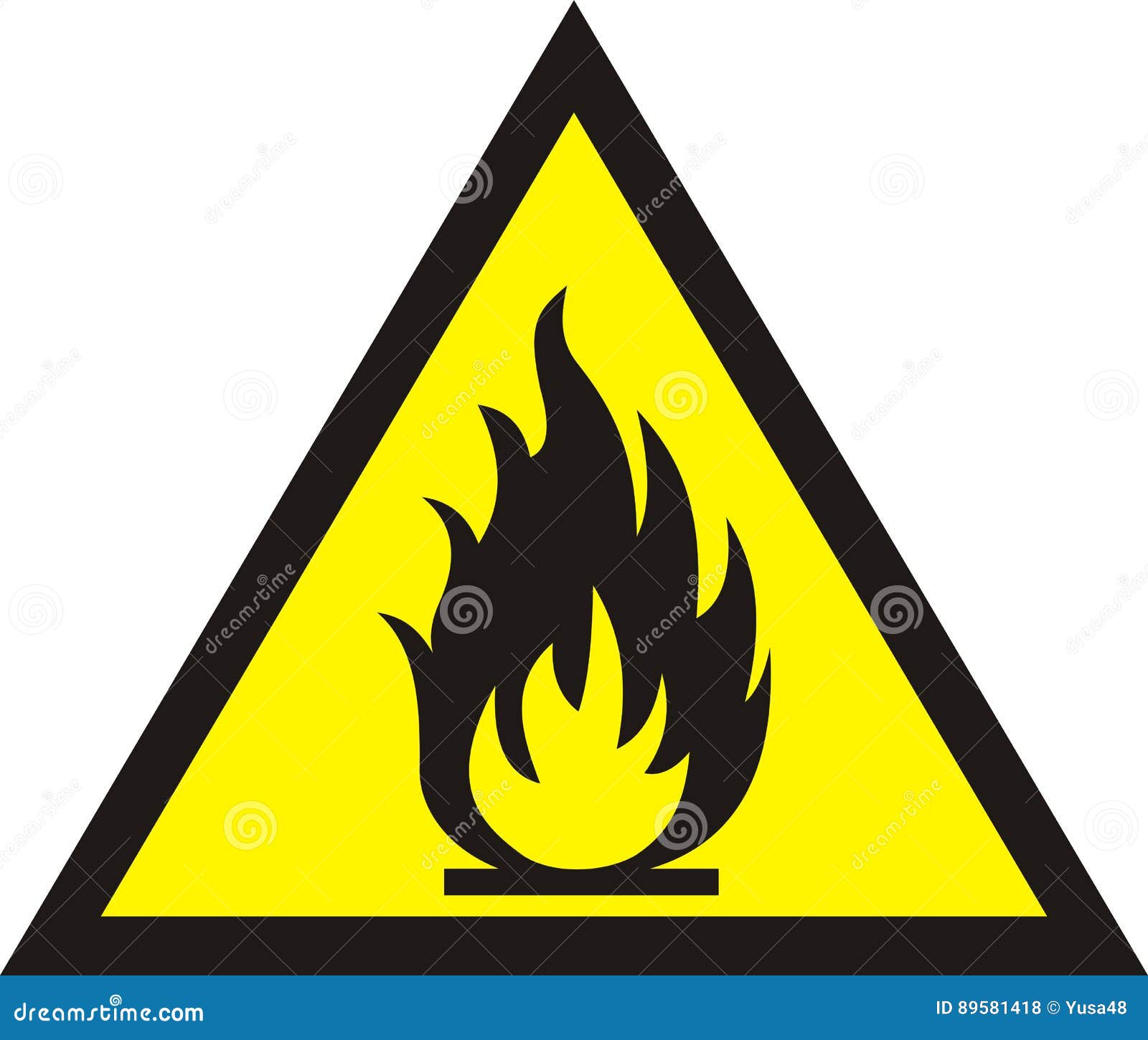 Fire Warning Sign on White Background. Stock Illustration ...