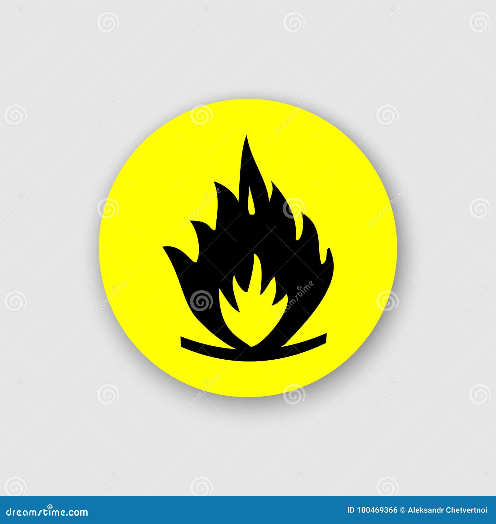 Fire Warning Sign on White Background Stock Illustration - Illustration ...