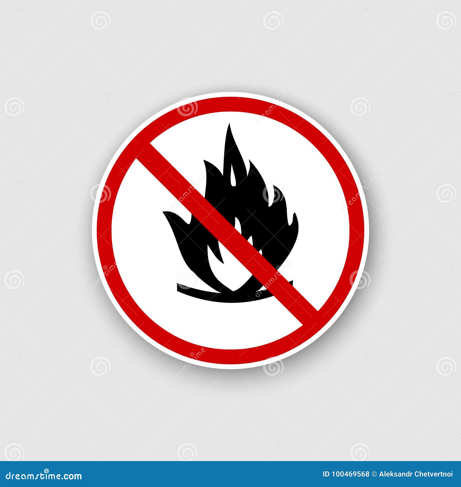 Fire Warning Sign on White Background Stock Illustration - Illustration ...