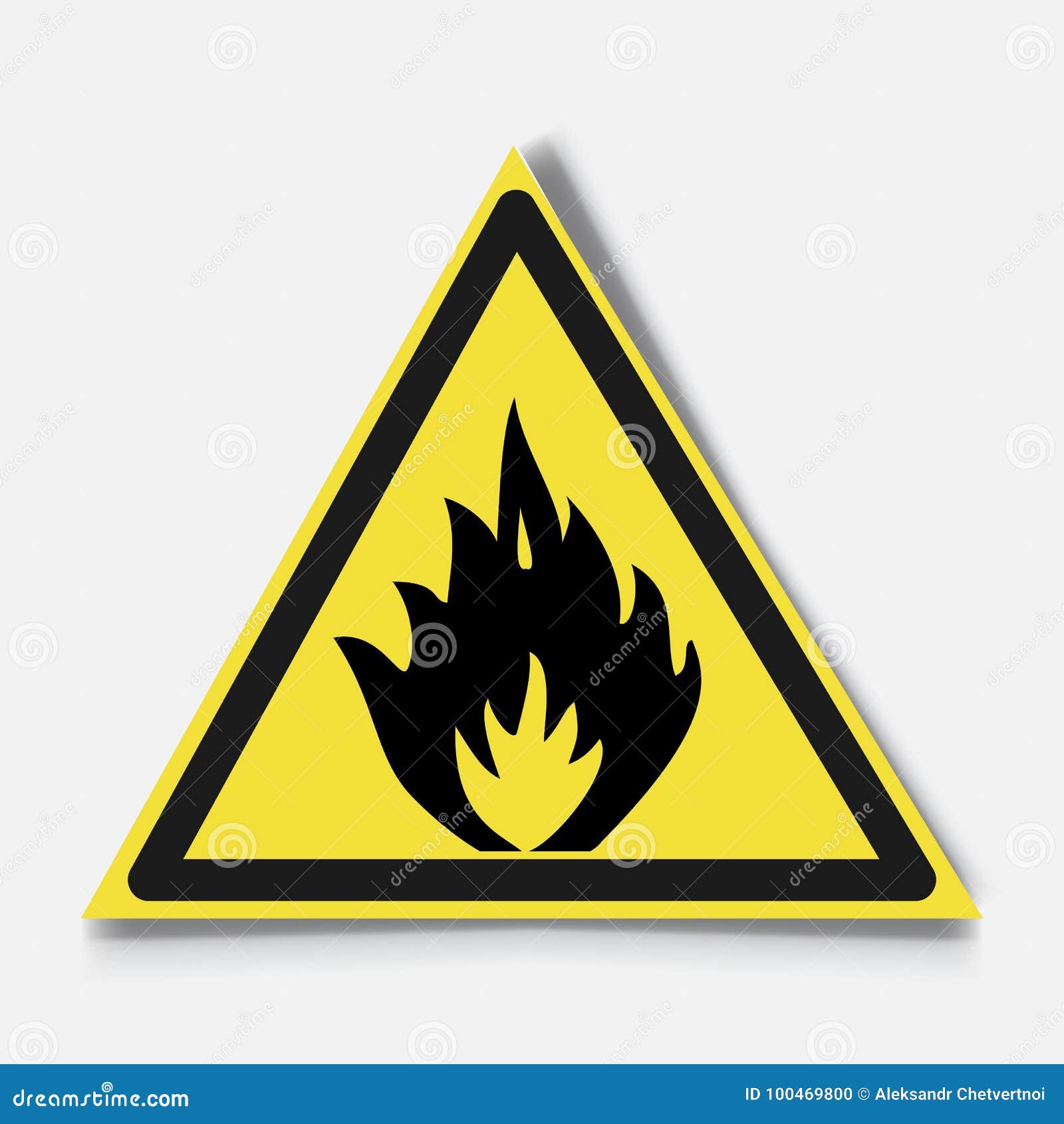 Fire Warning Sign on White Background Stock Illustration - Illustration ...