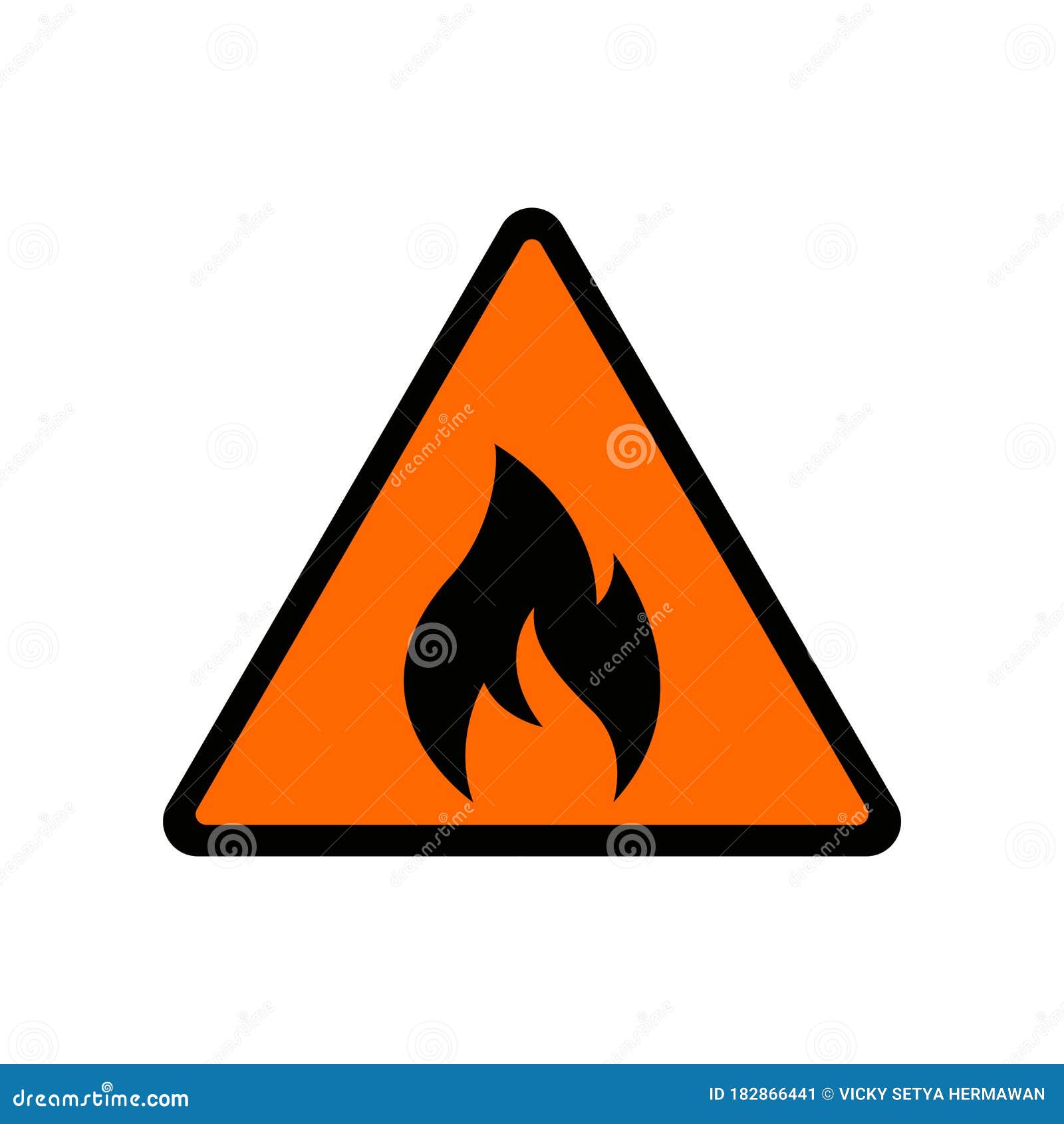 Fire Warning Sign on White. Fire Warning Sign in Yellow Triangle ...