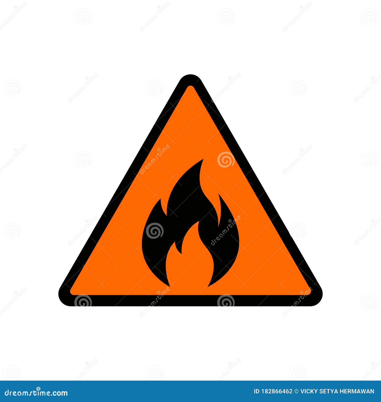Fire Warning Sign on White. Fire Warning Sign in Yellow Triangle ...