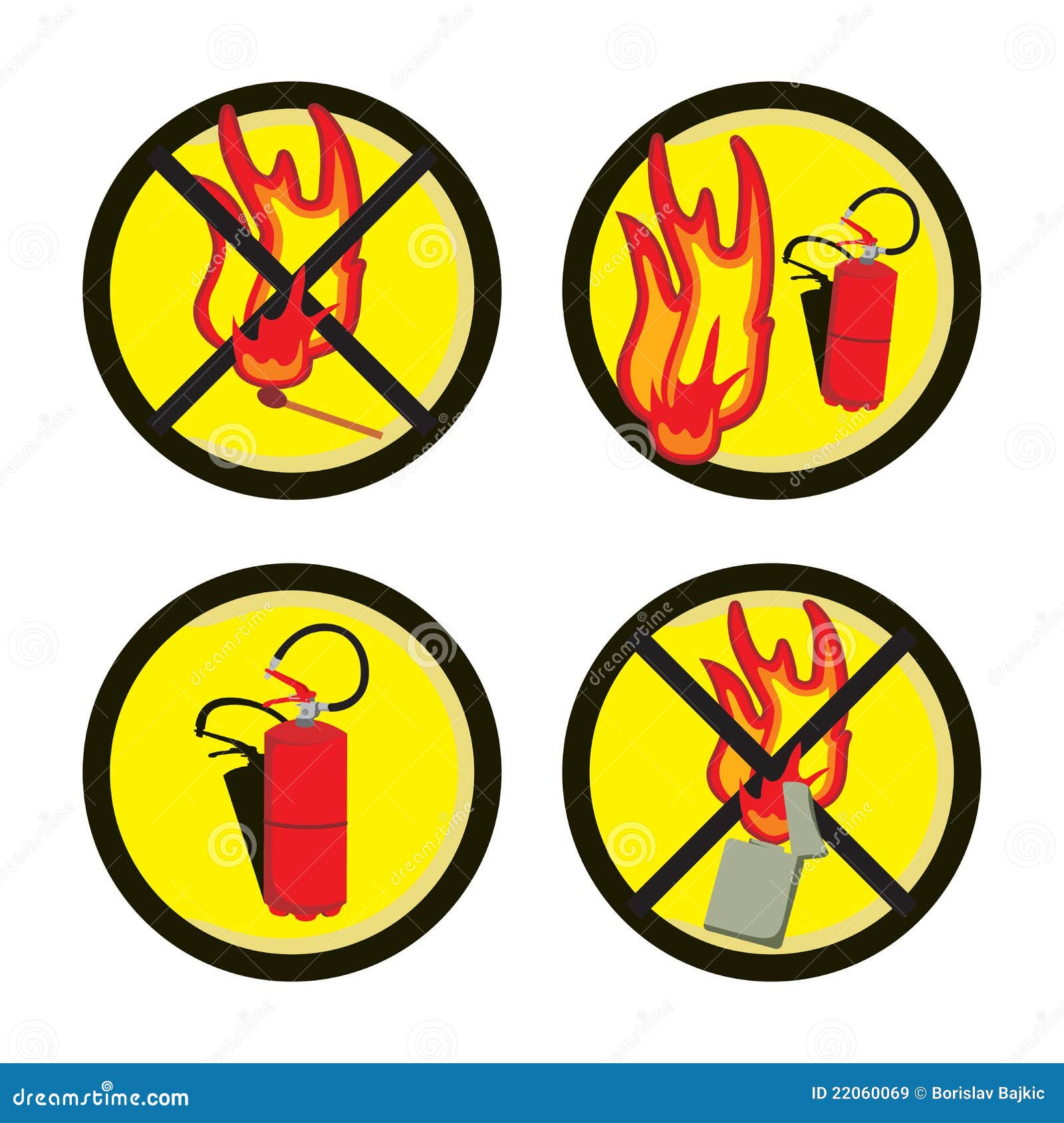 Fire Warning signs stock vector. Illustration of campfire - 22060069