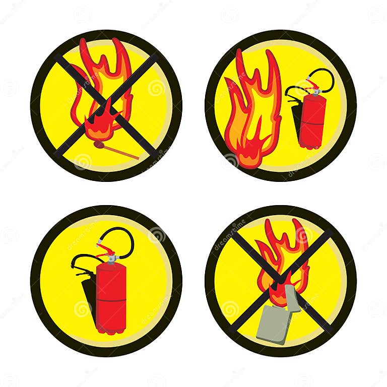 Fire Warning signs stock vector. Illustration of campfire - 22060069
