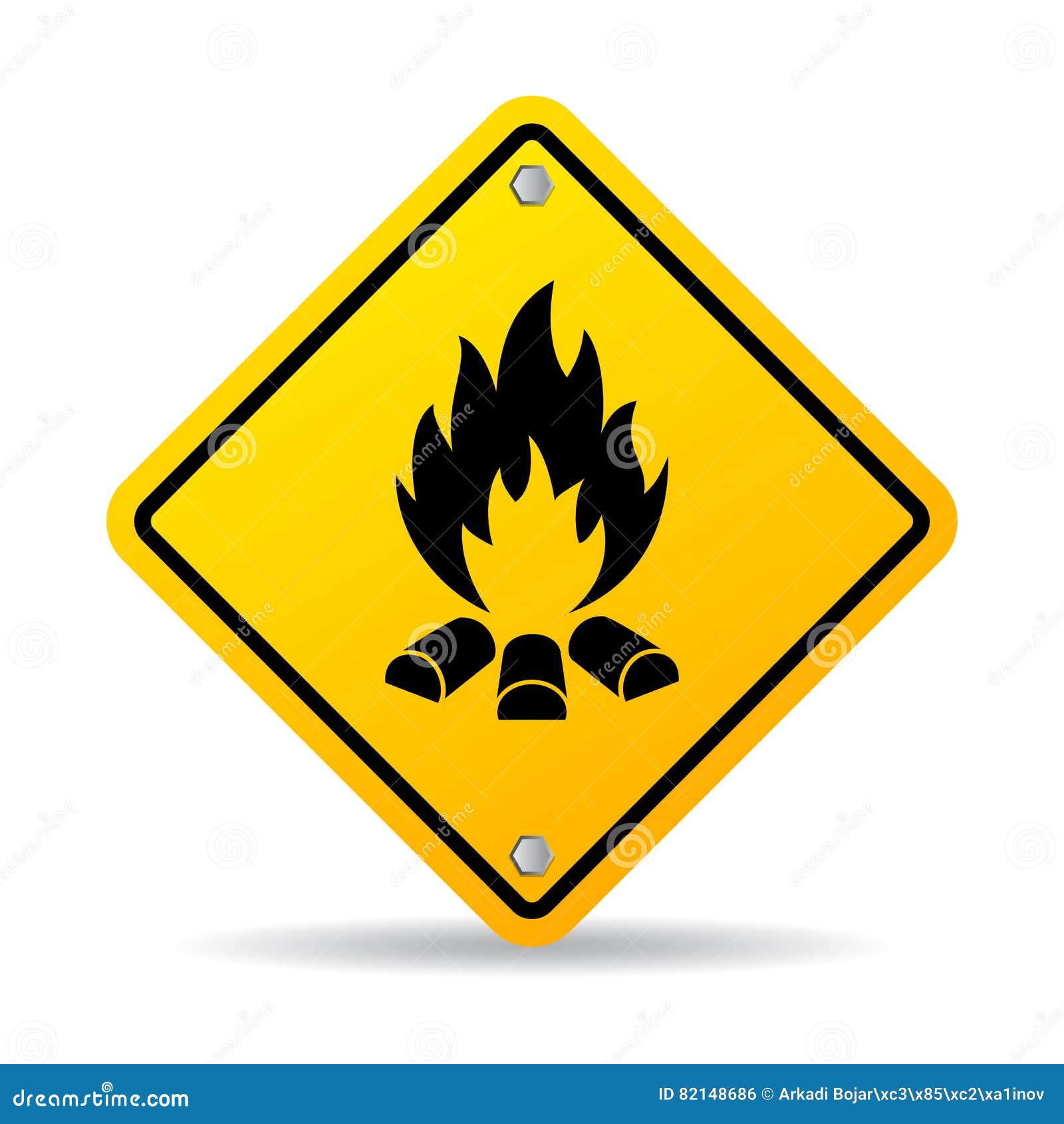 Fire warning vector sign stock vector. Illustration of camp - 82148686