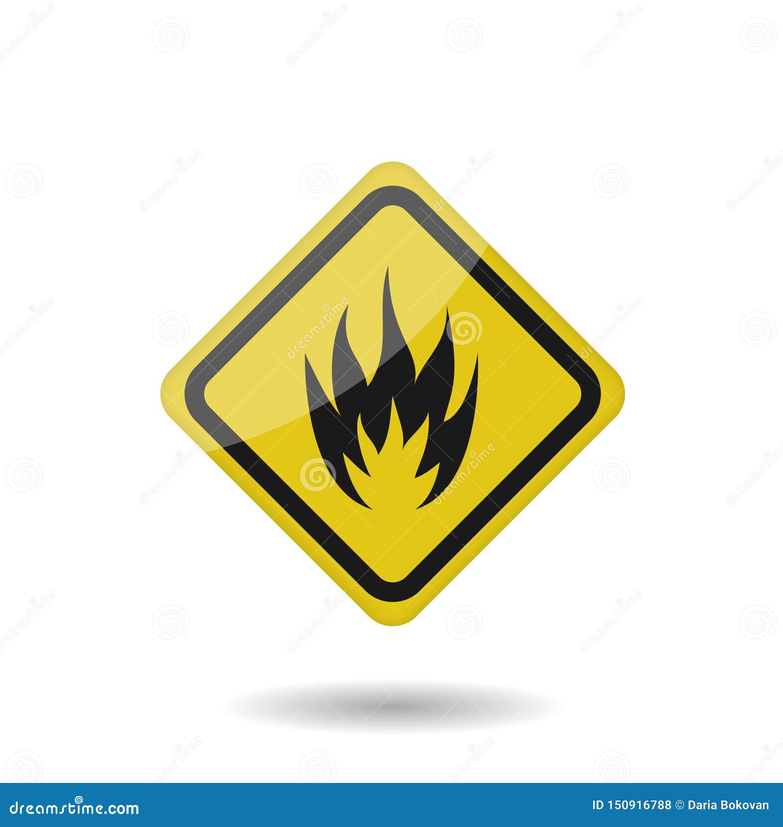 Fire warning vector sign stock illustration. Illustration of dangerous ...
