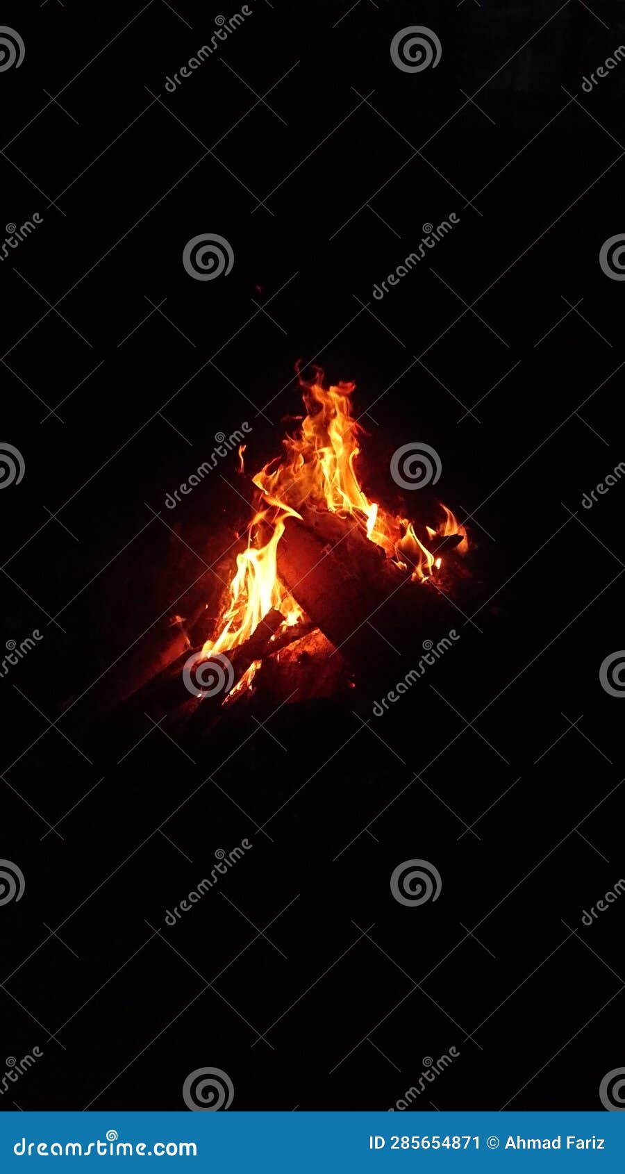 Fire Was Burning Outdoor at Night Stock Image - Image of candle ...