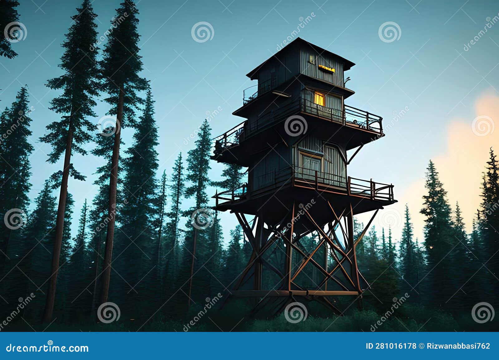 Fire Watch Old Tower In Kostroma City Royalty-Free Illustration ...