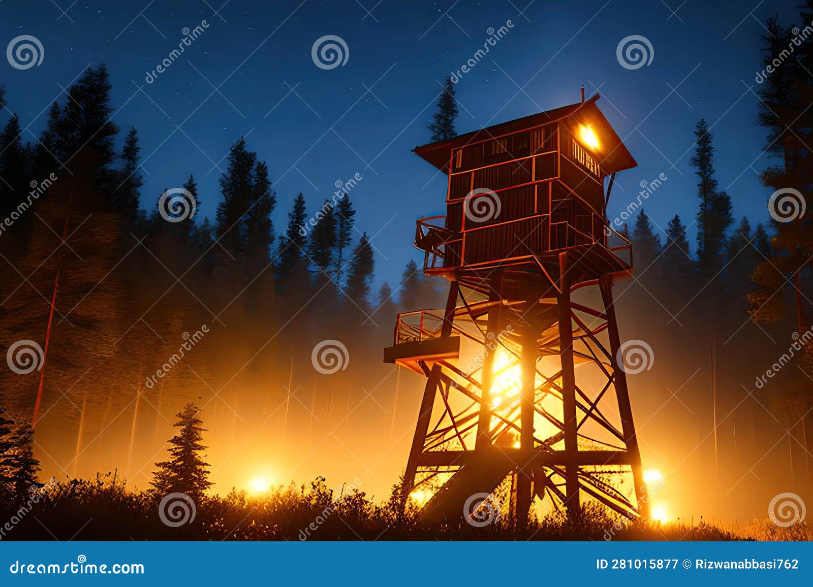 Fire Watch Old Tower In Kostroma City Royalty-Free Illustration ...