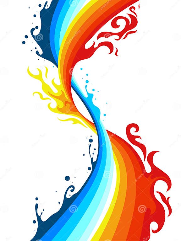 Fire and water stock vector. Illustration of wave, blob - 13747325