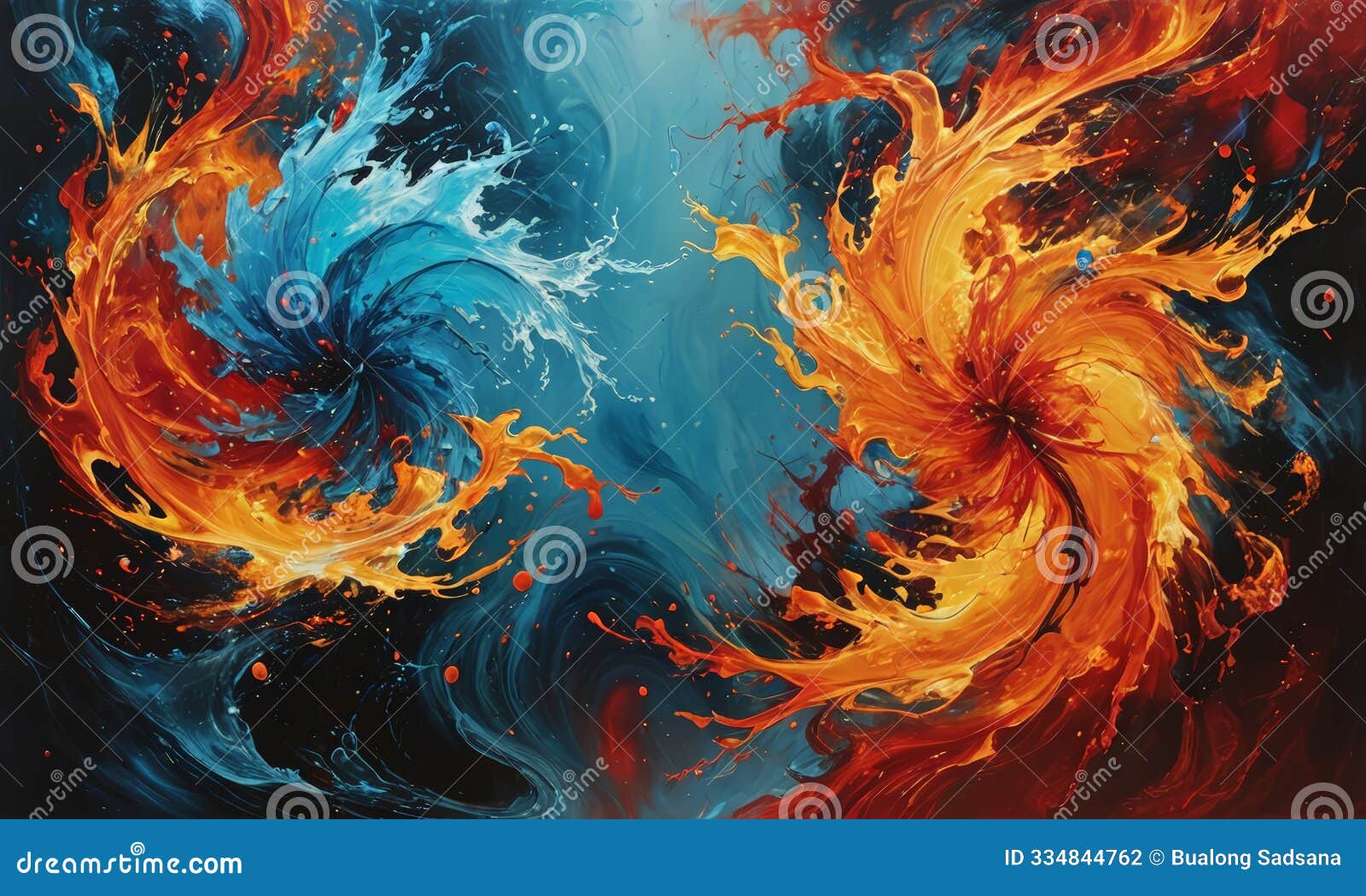 Fire and Water Abstract Background Stock Illustration - Illustration of ...