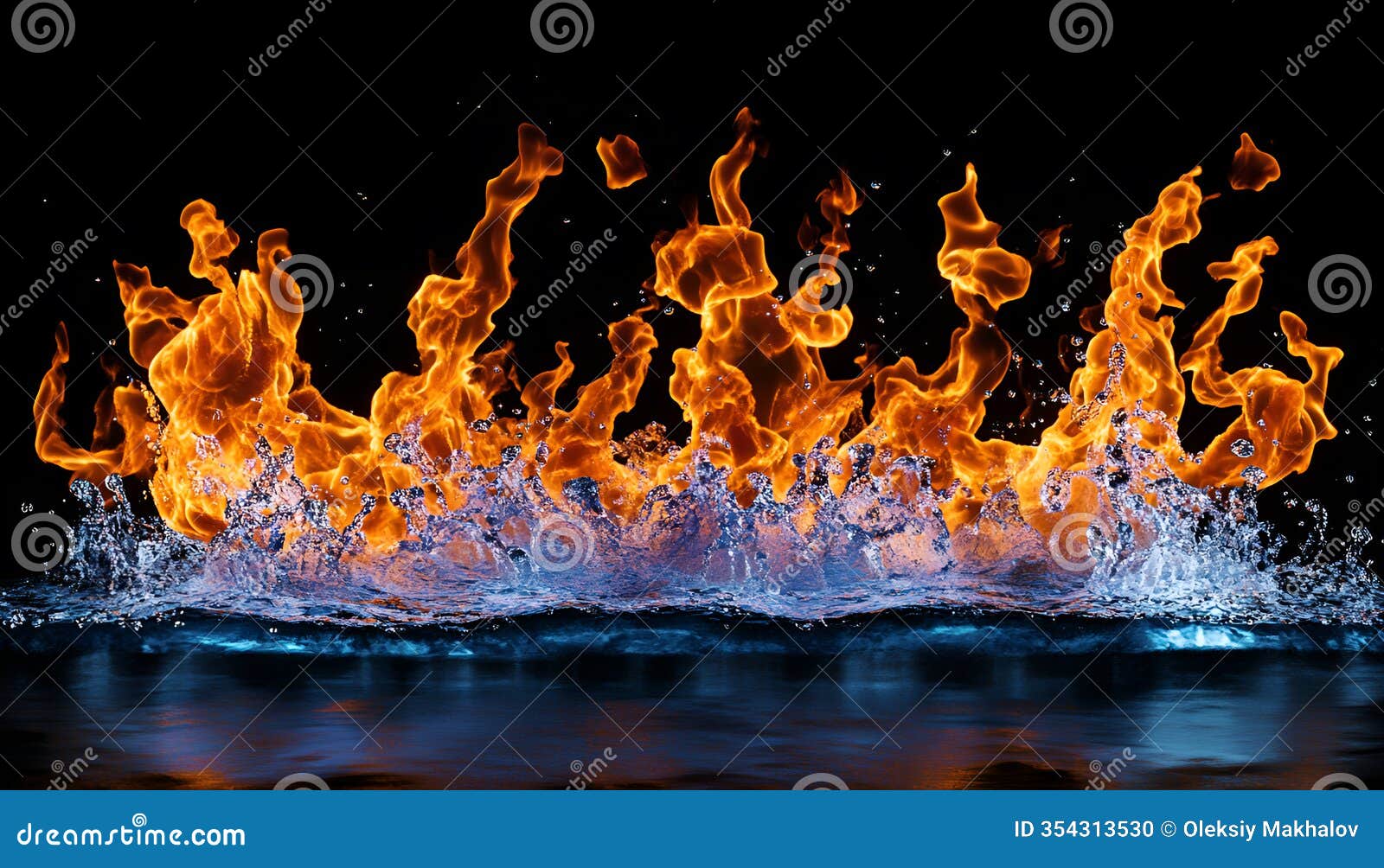Fire and Water on Black - Opposite Energy Stock Photo - Image of power ...