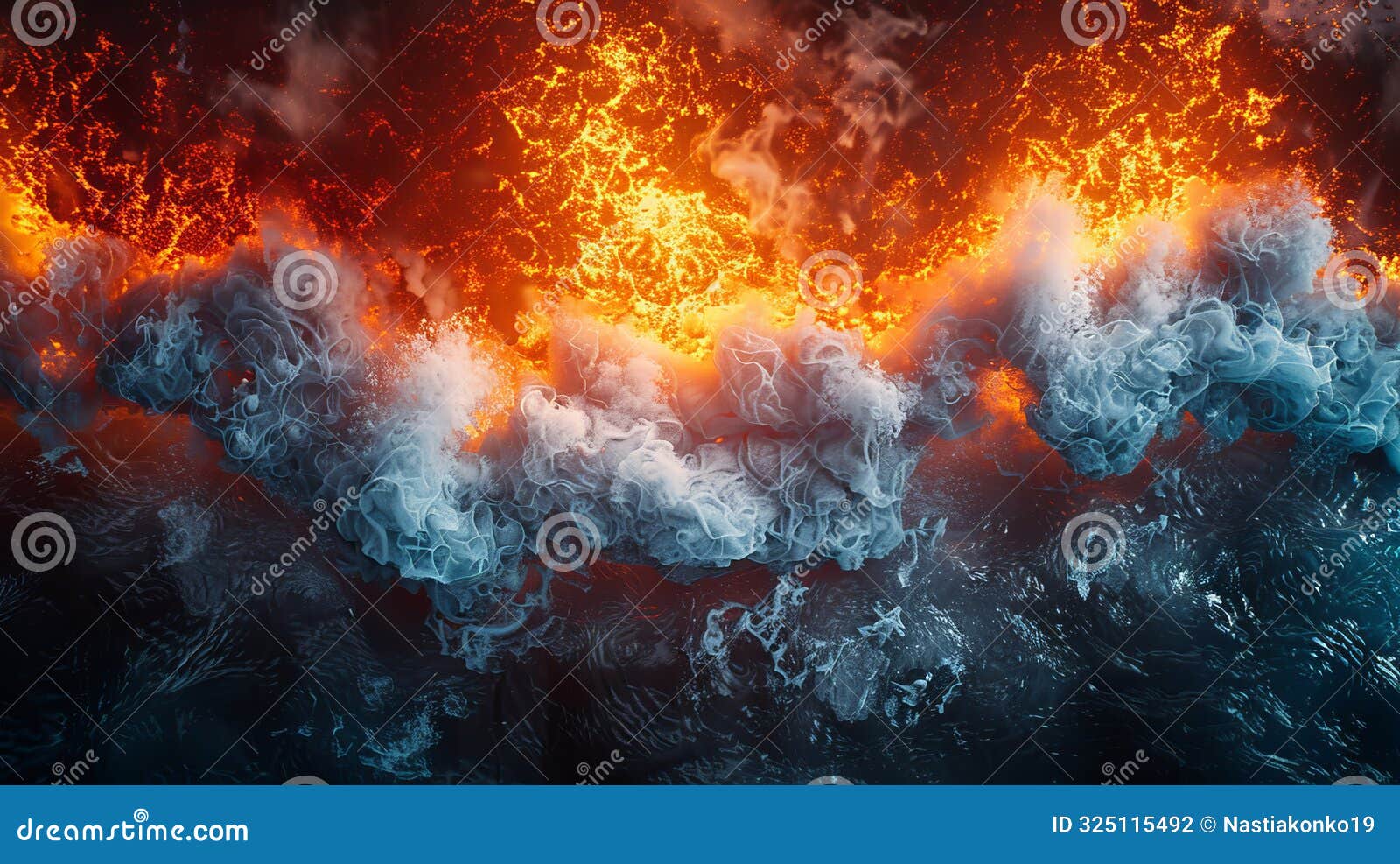 Fire and Water Collision, Abstract Nature Concept Stock Photo - Image ...
