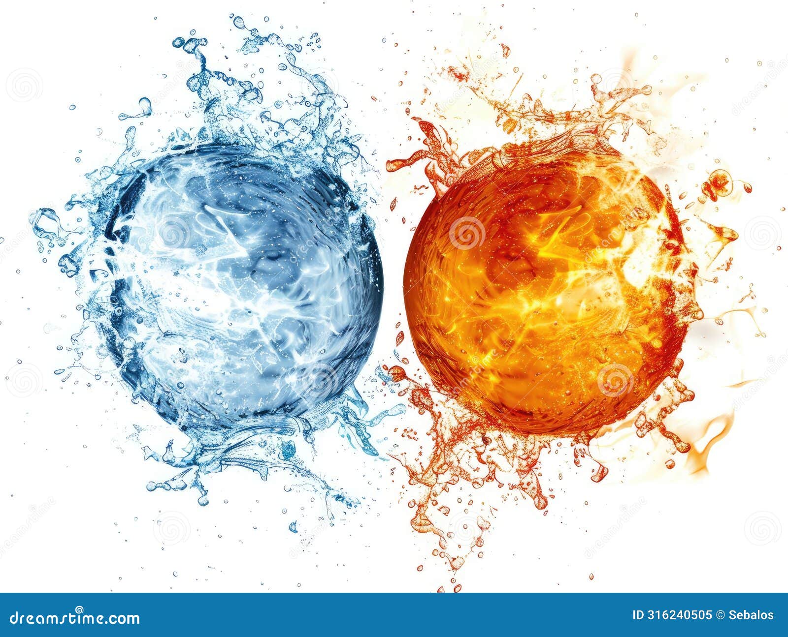 Fire and Water Collision Creates Dynamic Splash Stock Illustration ...