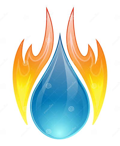 Fire and Water Concept - Vector Stock Vector - Illustration of flowing ...