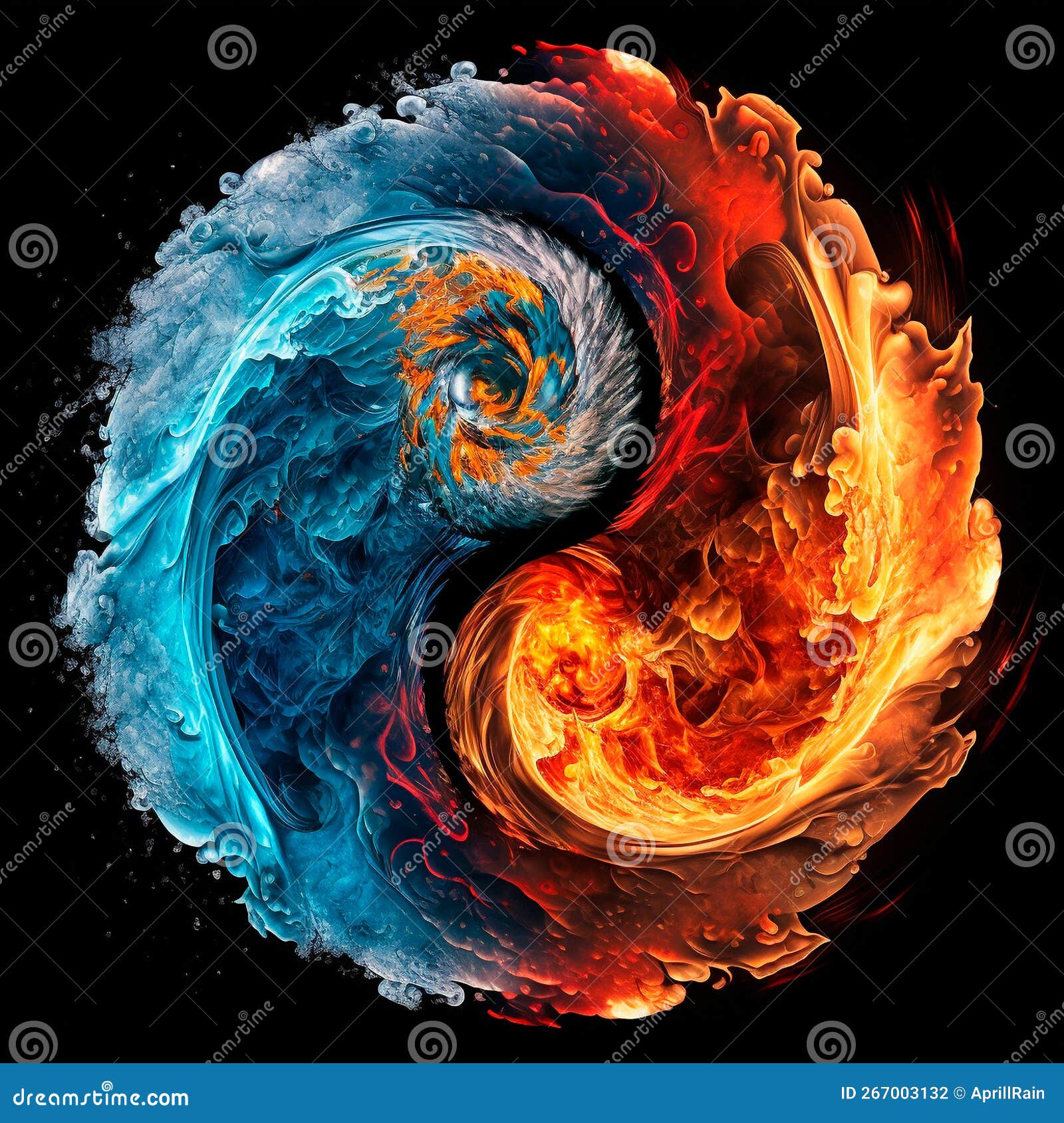 Fire and water stock illustration. Illustration of element - 267003132