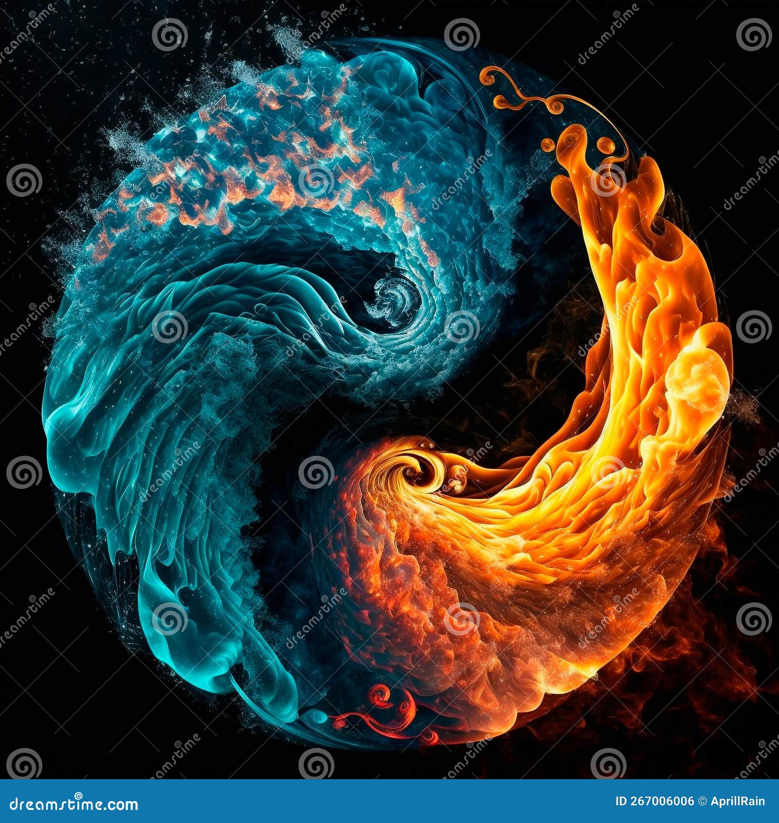 Fire and water stock illustration. Illustration of elements - 267006006