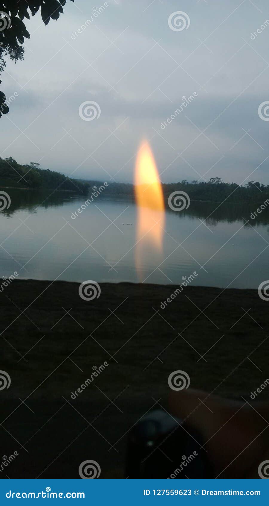 Fire on water stock image. Image of fire, nature, geographic - 127559623