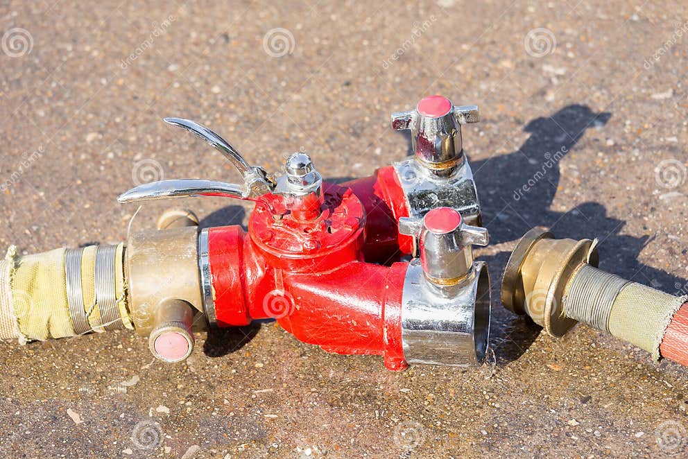 Fire Water Hose Connector on the Ground Stock Image - Image of ...