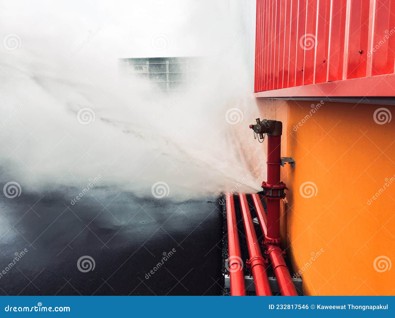 Fire Water Hose, the Water Pipe is Off, the Big Water Hose Damaged ...