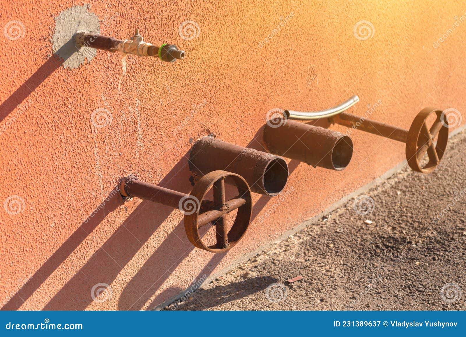 Fire Water Hydrant Device and System on the Wall. Fire Prevention and ...