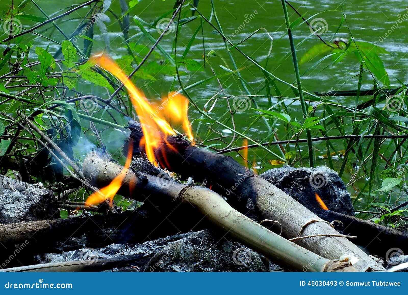 Fire on Water stock image. Image of gray, fireplace, closeup - 45030493