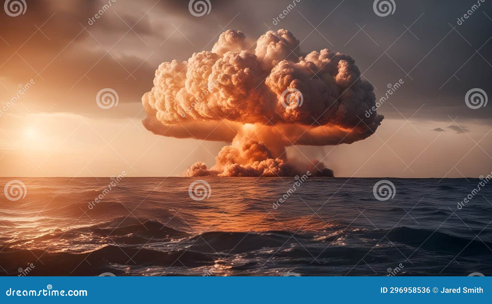 Fire in Water a Nuclear Explosion in the Ocean, Showing the Power and ...