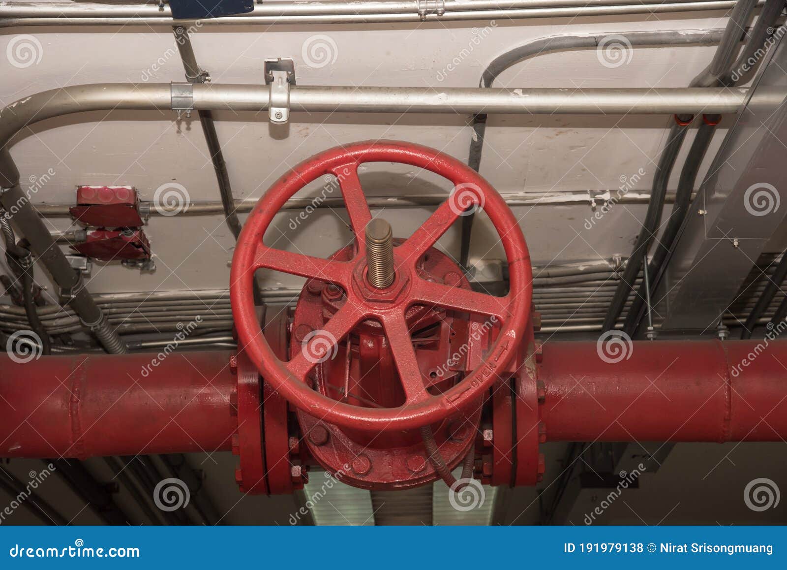 Fire Water Pipe System in the Building Stock Photo - Image of building ...