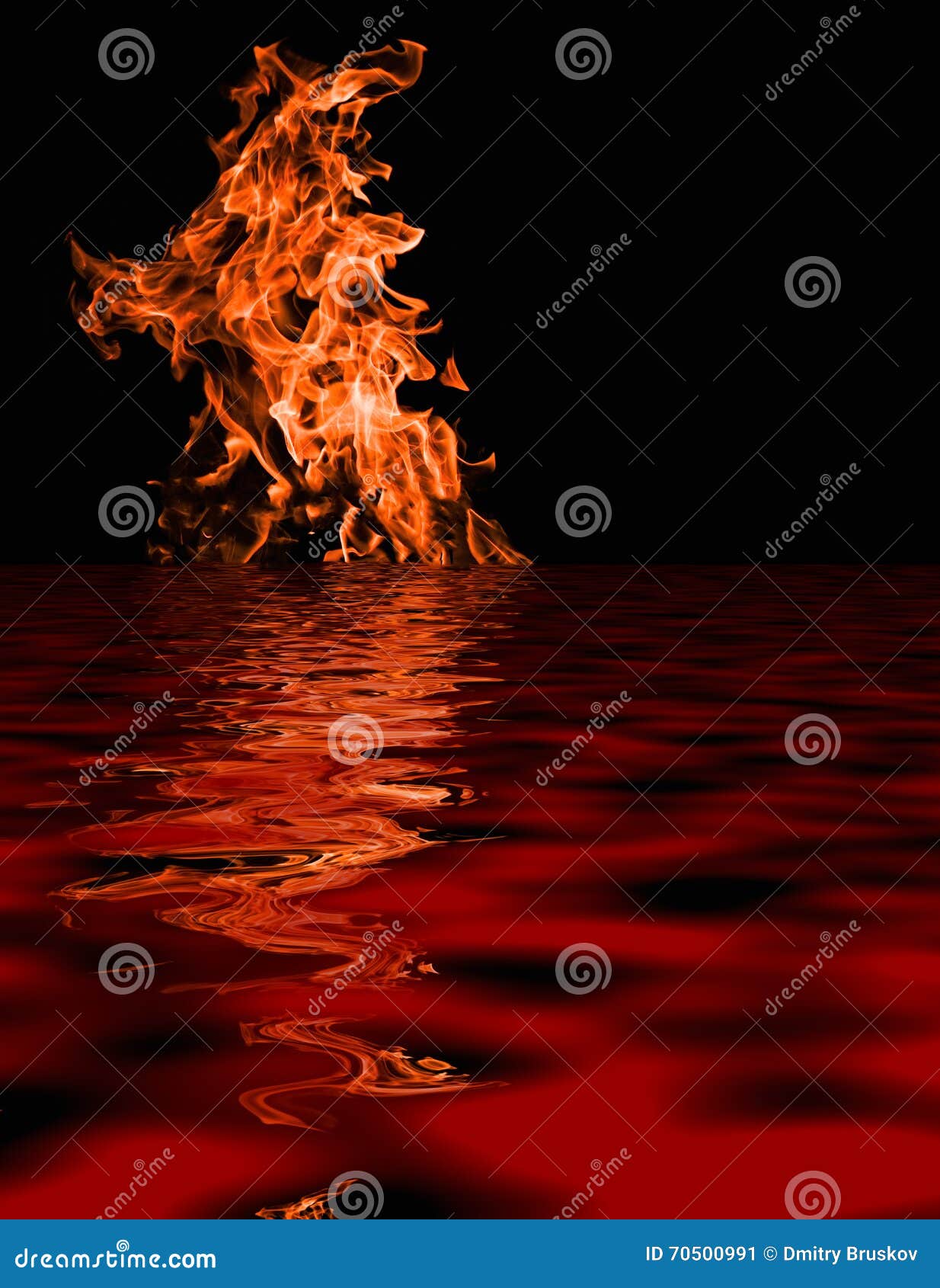 Fire water reflection stock image. Image of danger, beautiful - 70500991