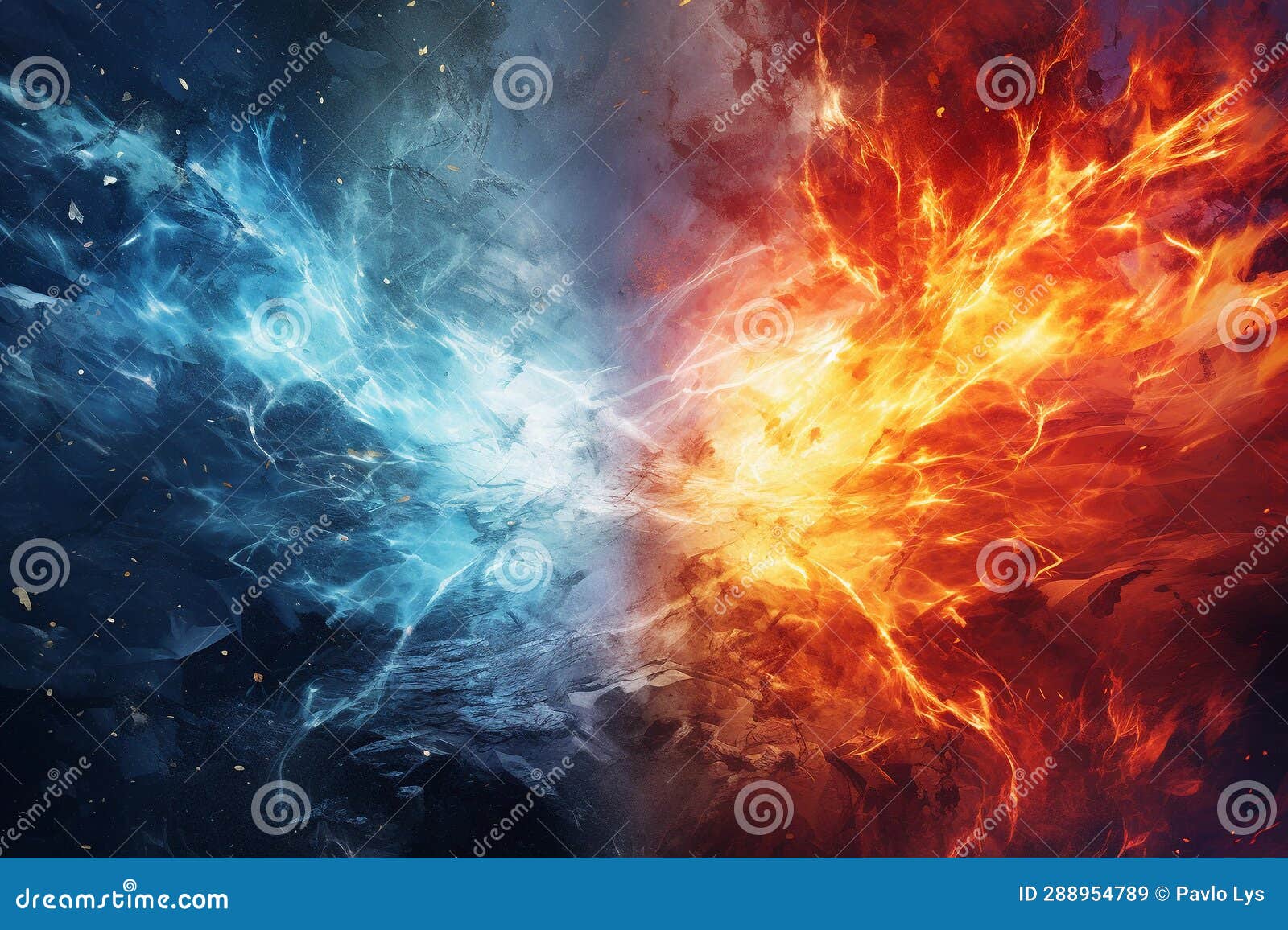 Fire and Water. Two Elements Stock Illustration - Illustration of water ...