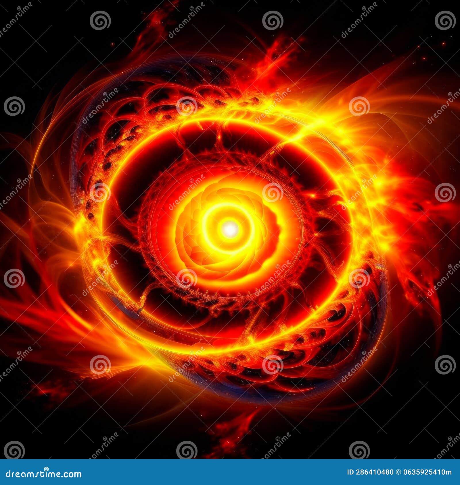 Fire whirl top view. stock illustration. Illustration of waves - 286410480