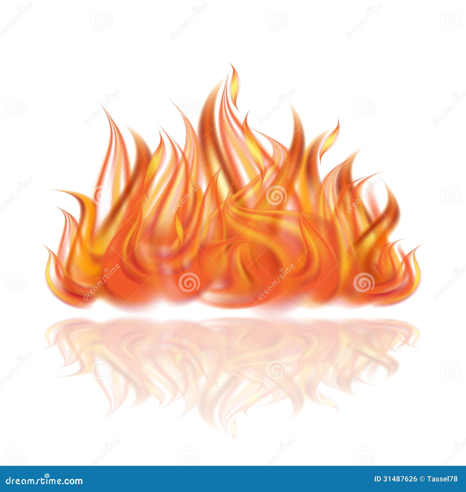 Fire on white background. stock vector. Illustration of bonfire - 31487626