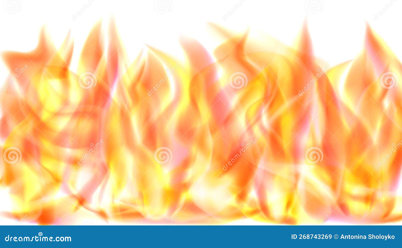 Exclusive Illustration with Fire. Flame on a White Background. Unique ...