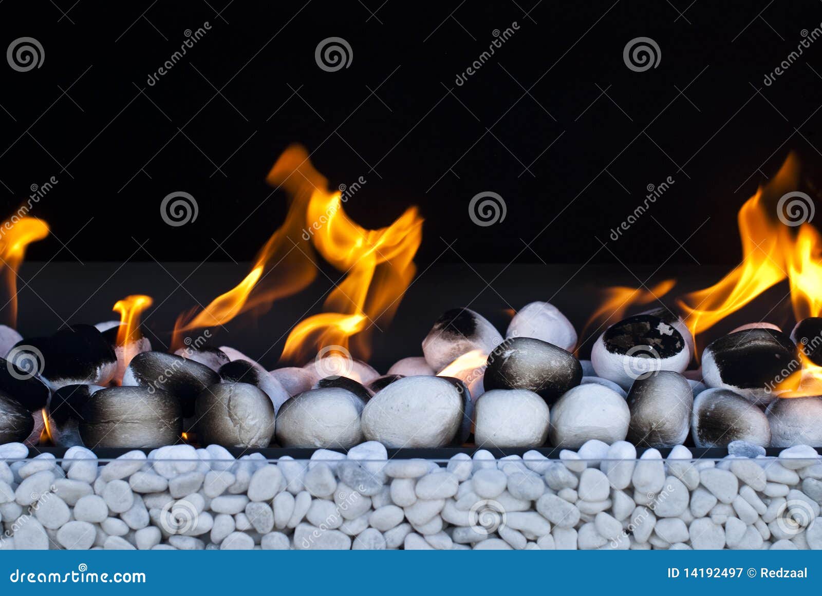 Fire with white rocks stock image. Image of cooker, heat - 14192497