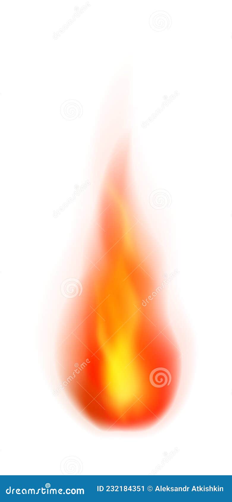 Fire on white stock vector. Illustration of light, flammable - 232184351