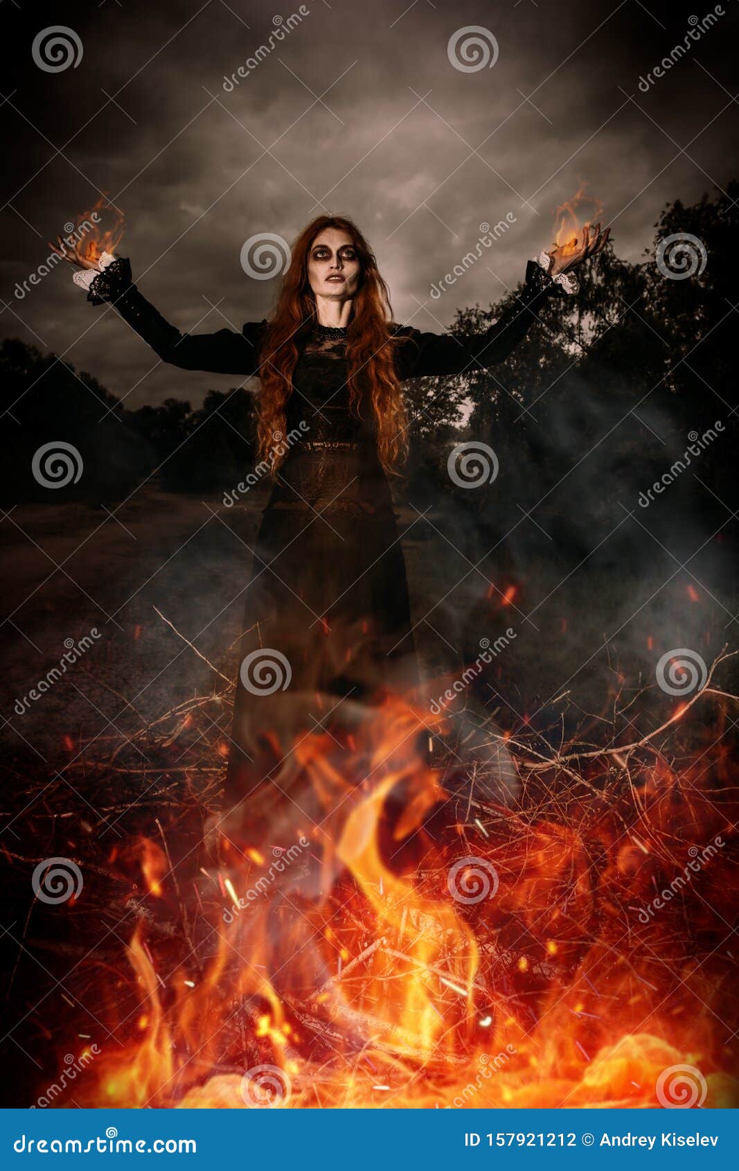 Fire and witch stock photo. Image of nature, frightening - 157921212