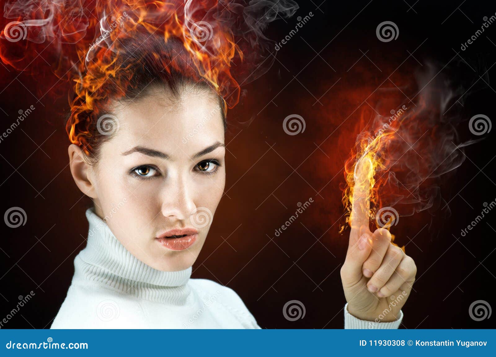 Fire woman stock photo. Image of flame, beauty, grievance - 11930308