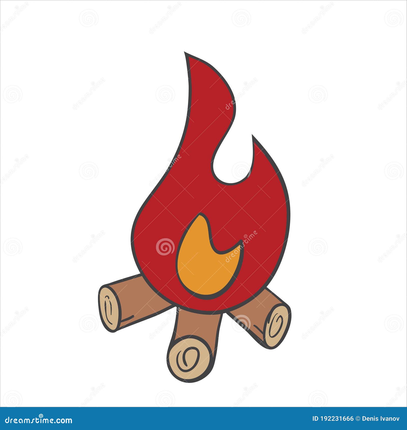 Fire of Wood in Cartoon Style Stock Vector - Illustration of heat ...