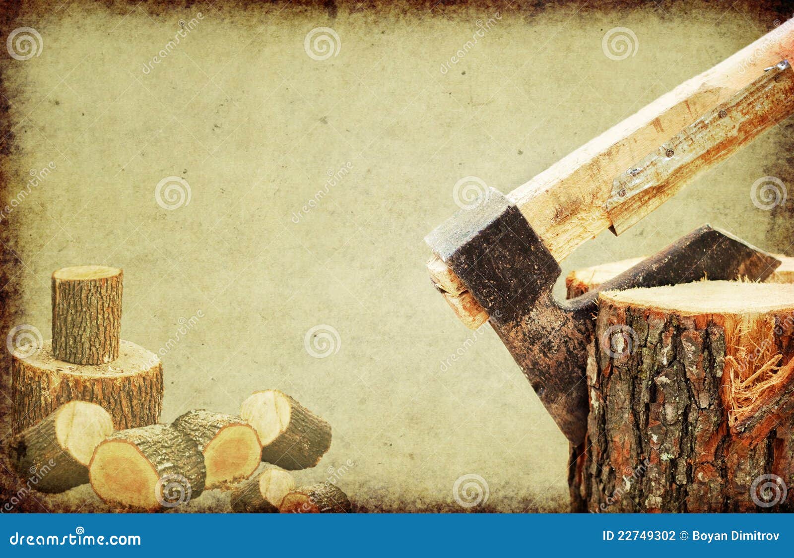 Fire Wood Concept.Axe Chopping Log Stock Photo - Image of round, stump ...