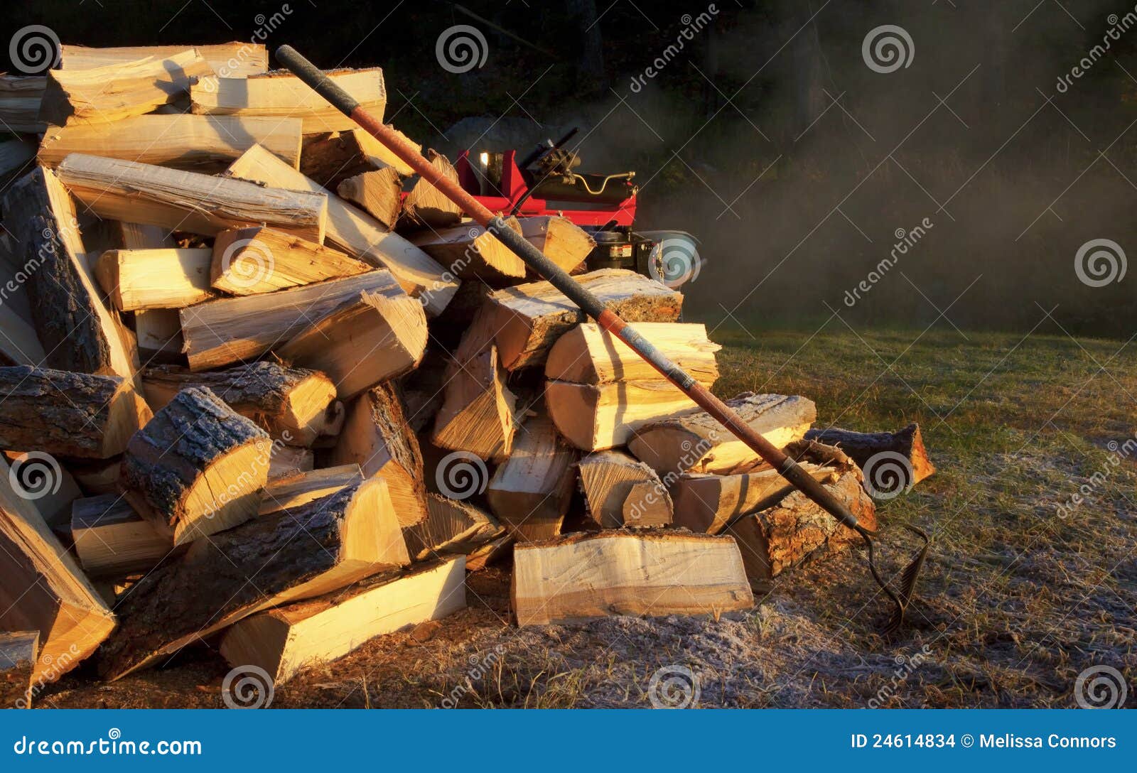 Fire Wood, Log Splitter, Rake Stock Photo - Image of firewood, wood ...