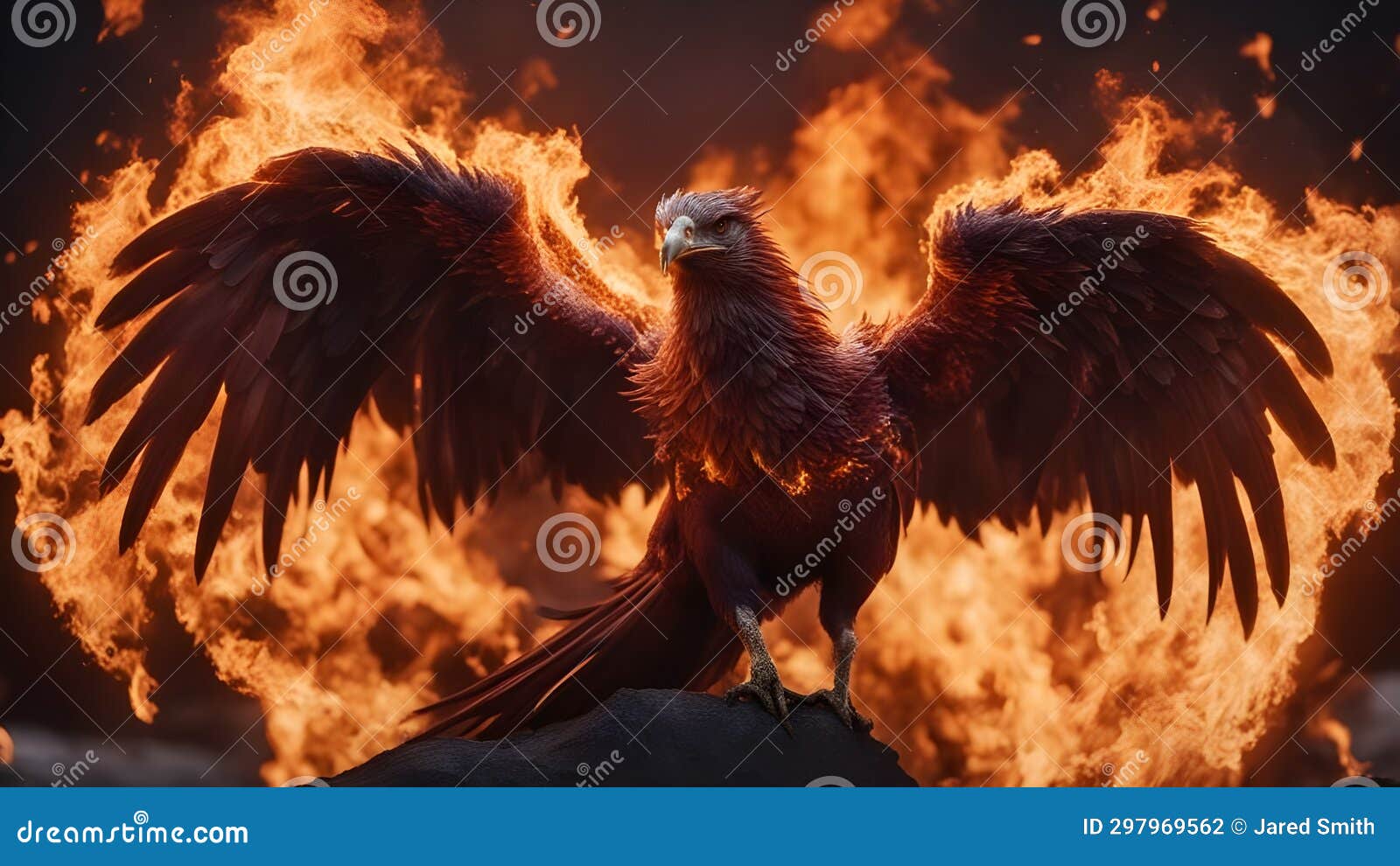 Fire in the Woods a Large and Square Fire Phoenix that Flies Fast Stock ...