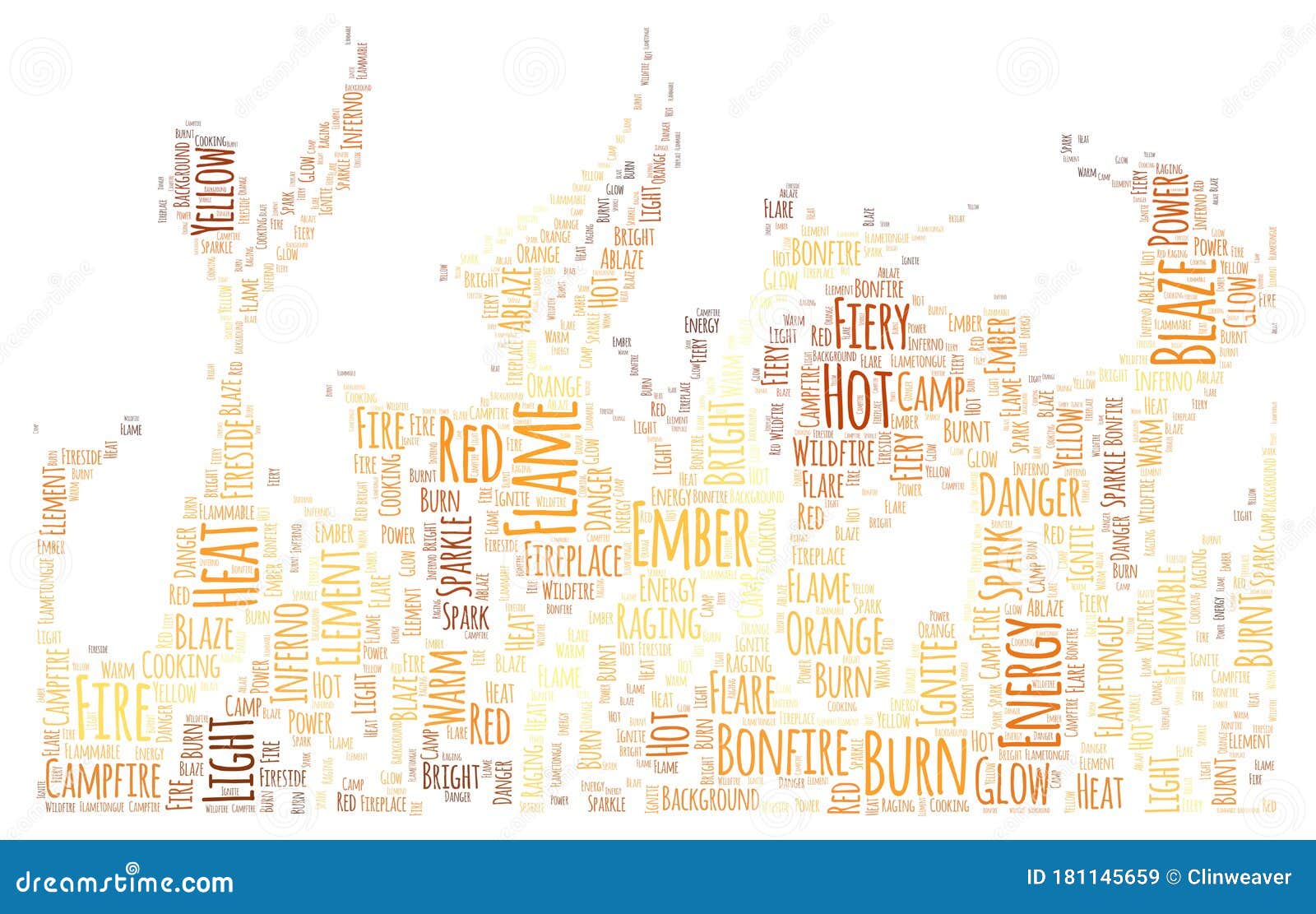 Fire Word Cloud Art Poster Illustration Stock Illustration ...