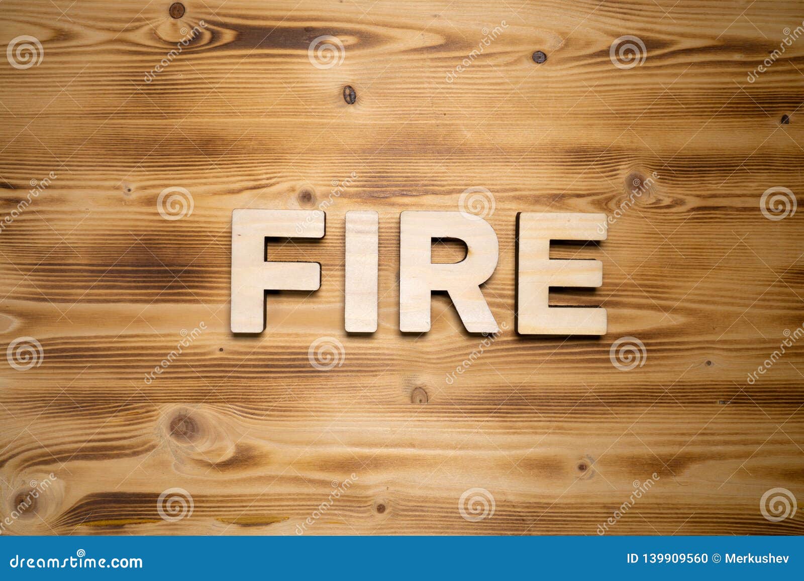 FIRE Word Made with Building Blocks on Wooden Board Stock Photo - Image ...