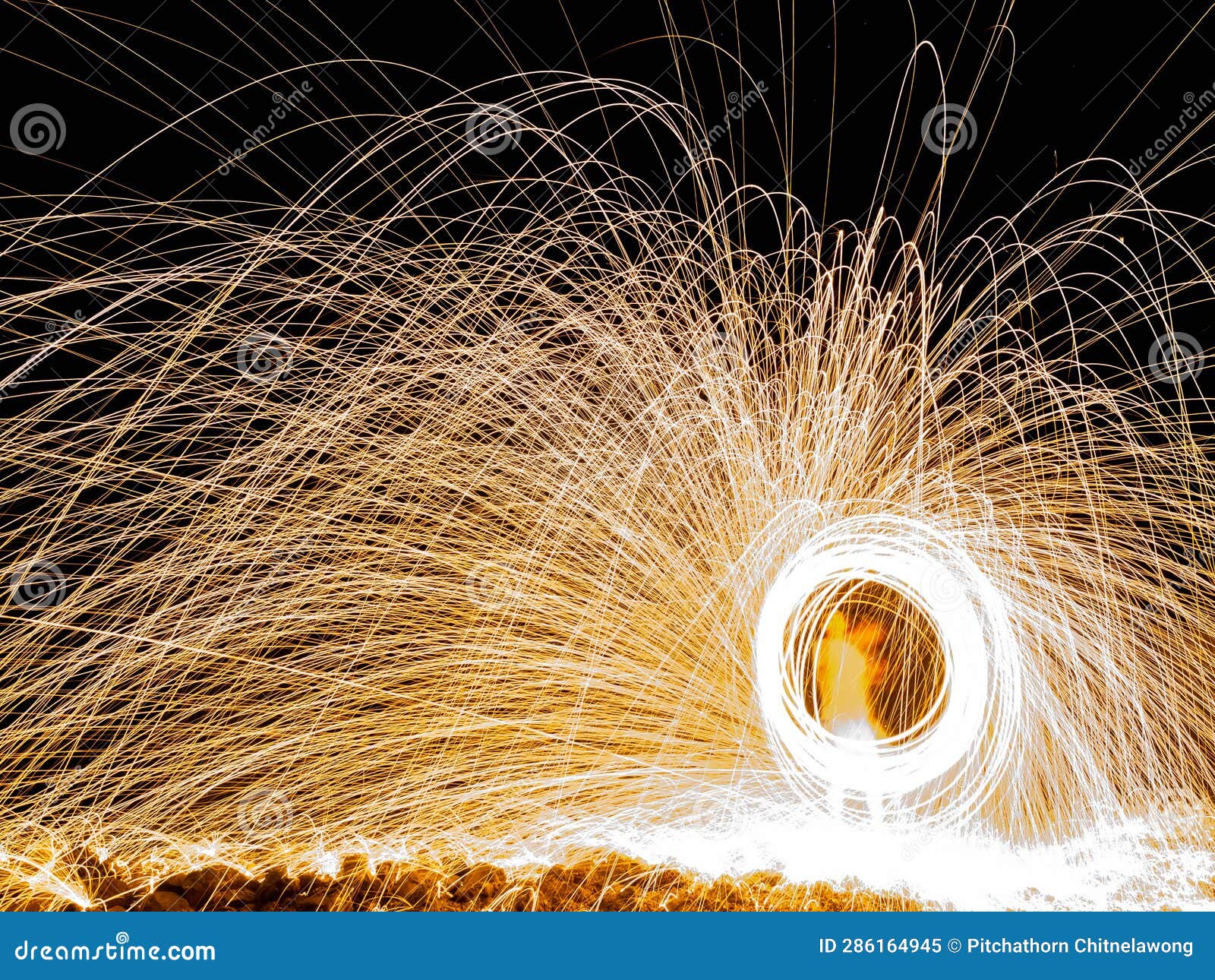 Fire Work Man Made with Special Technique Long Exposure and Flaring ...