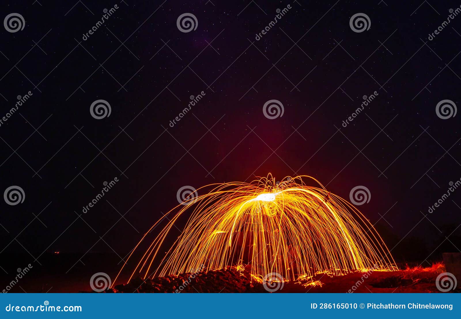 Fire Work Man Made with Special Technique Long Exposure and Flaring ...