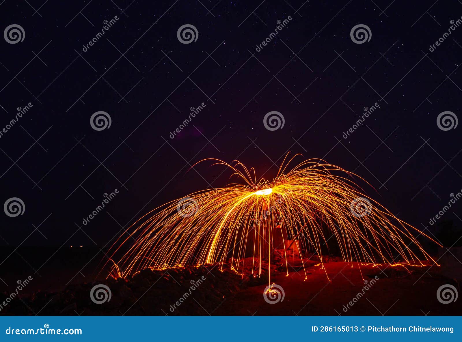 Fire Work Man Made with Special Technique Long Exposure and Flaring ...