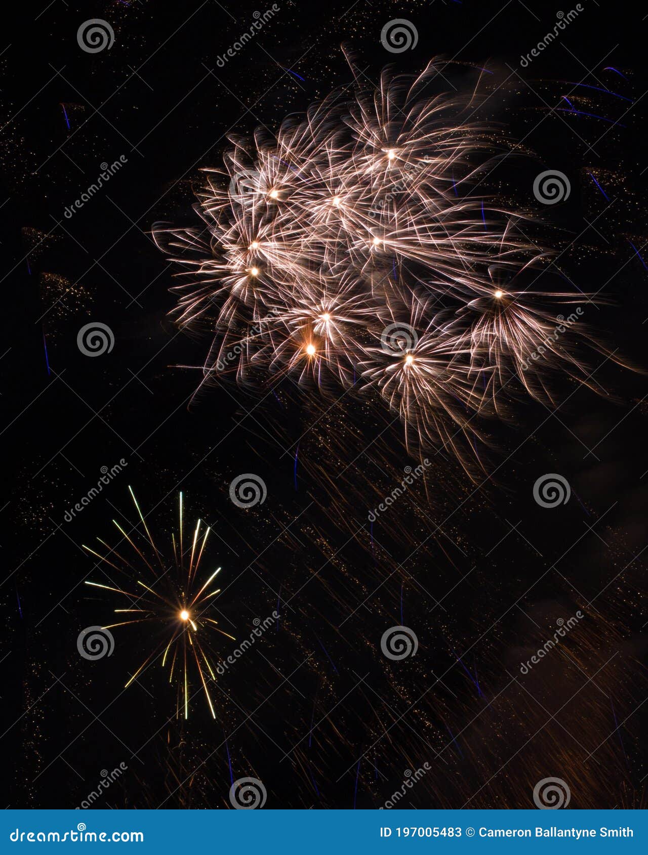Fire Works in the Night Sky Stock Image - Image of christmas ...