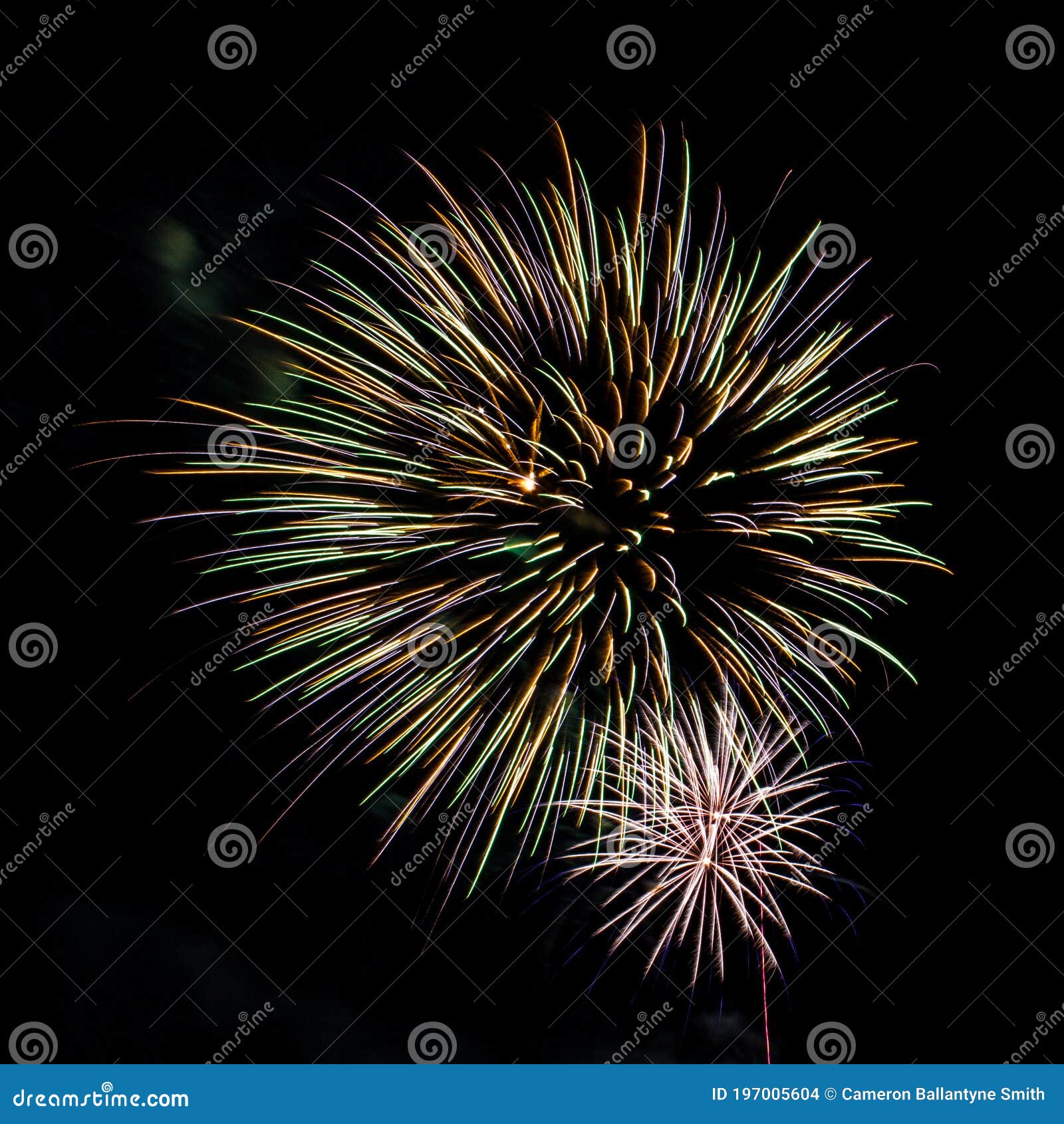 Fire Works in the Night Sky Stock Photo - Image of colours, fire: 197005604